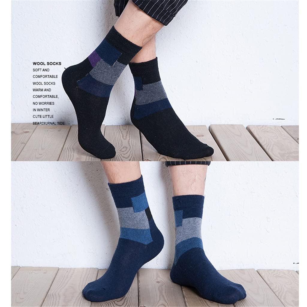 JIESEING 5 Pairs/Lot Socks Male Winter Warm Cashmere Breathable Casual Socks Mens Gift Socks