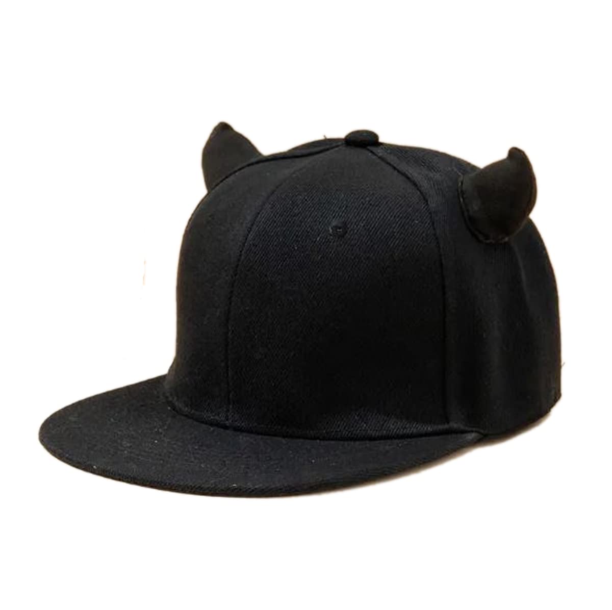 Lovely Baseball Cap Hat Beast with 3D Horns Adjustable Women Men Dad Festive Carnival Fitted Cap (Black Horn)