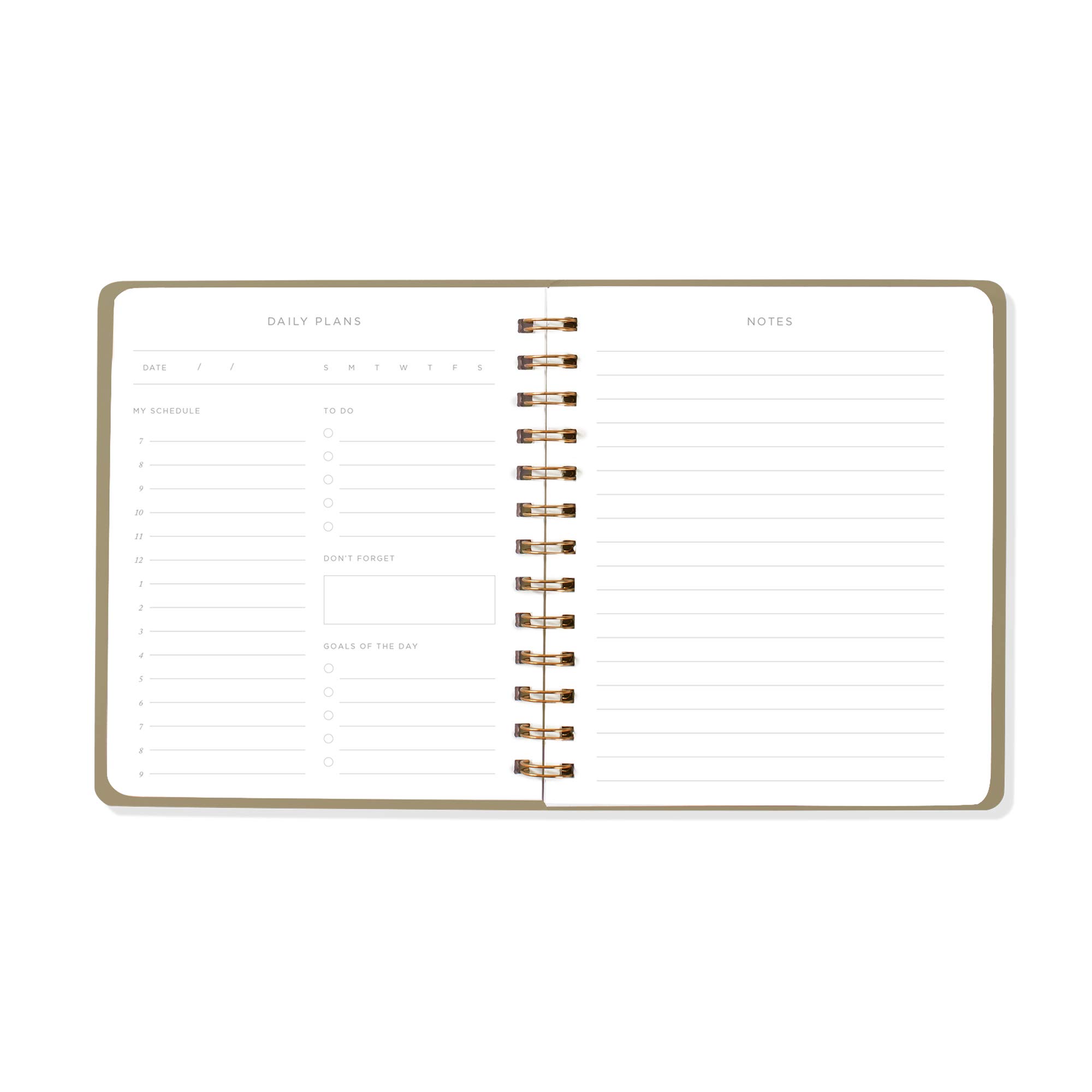 Fringe Studio Non-Dated Daily Planner, Vegan Leather Cover, NOUVEAU BLOSSOM APRICOT", 6" x 7.25", 160 Pages (877007)
