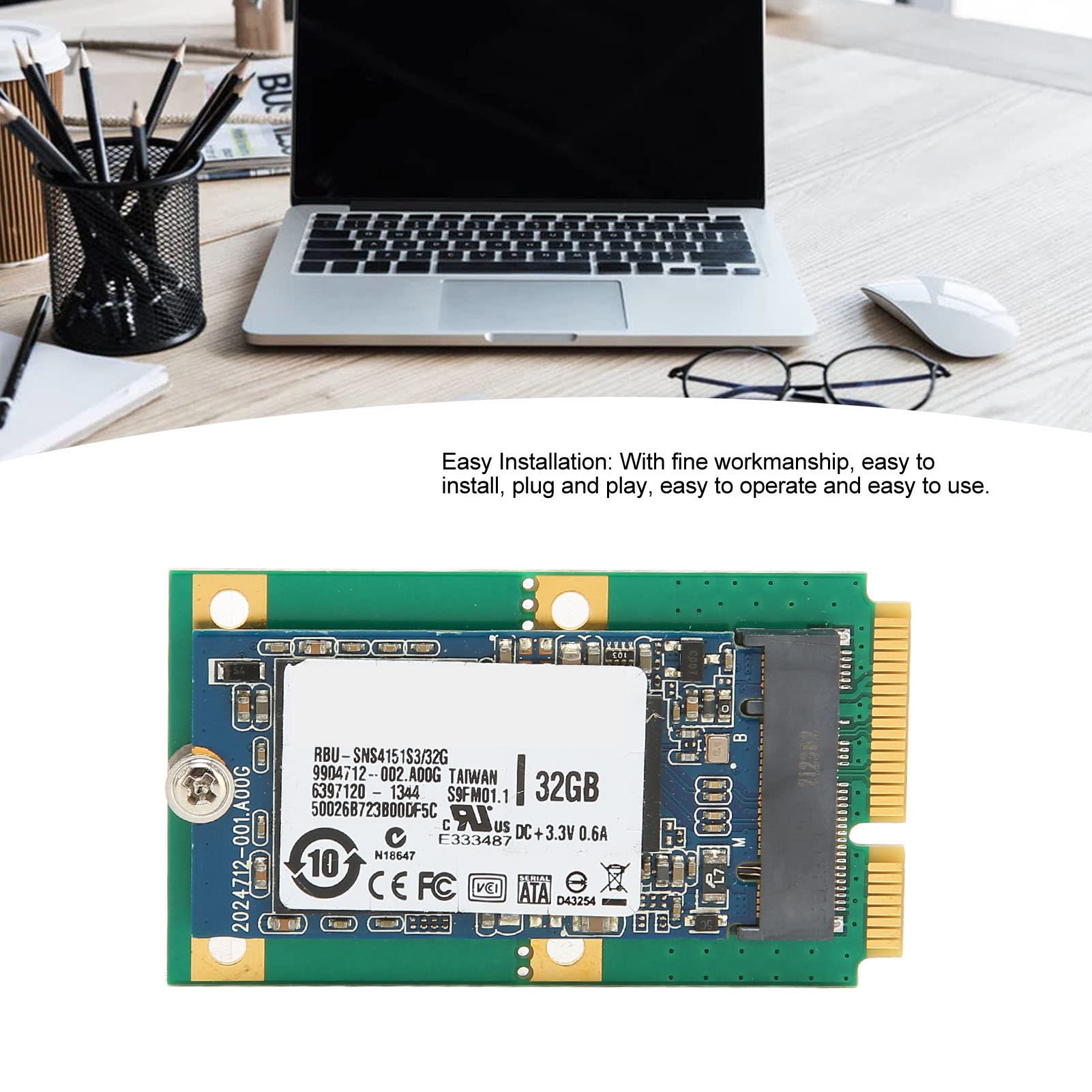 Jakoo M.2 Hard Drive, Easy Installation Small and Reliable Plug and Play M.2 SSD for Your Computer 32GB