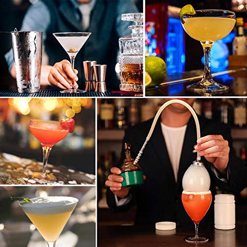 narratorbook Cocktail Smoker Kit Portable Smoking Gun Food Smoker Smoke Infuser for Drinks Molecular Bubble Water Sprayer Handheld Drink Smoker Kit for Bar Kitchen