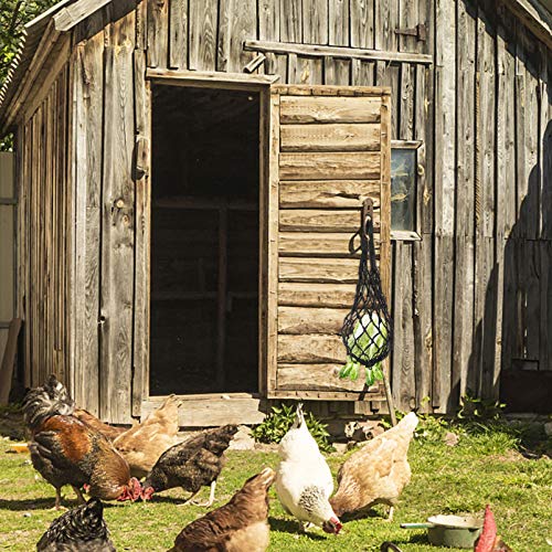 Mikikit Chicken Coop Accessories Poultry Vegetable Feeding Tool: Chicken Vegetable String Bag Cabbage Feeder Treat Feeding Mesh Bag Thickened Poultry Food Feeding Mesh Bag- Black Goat Feeder