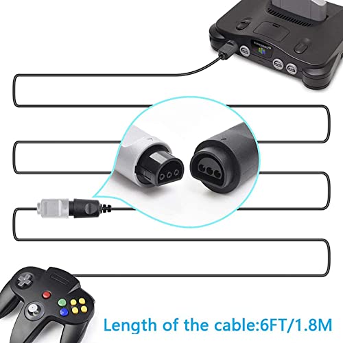 JINHOABF N64 Controller Extension Cable for Nintendo N64 64 Controller- 6Ft(4 Pack)
