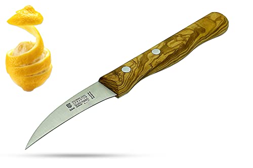 SMI - Peeling Knife Olive Wood Handle Paring Knife Fruit Knife Solingen Knife - Not Dishwasher Safe Made in Germany