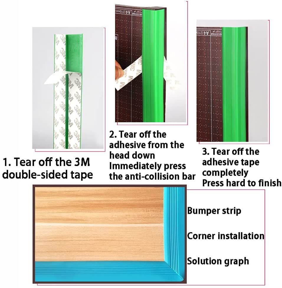 QAZW 3 Pack Smooth Surface Corner Anti-Collision Strip Kindergarten Edge Protection Strip Widen Corner Protection Soft Corner Protection PVC Corner Protection Strip-White||1M