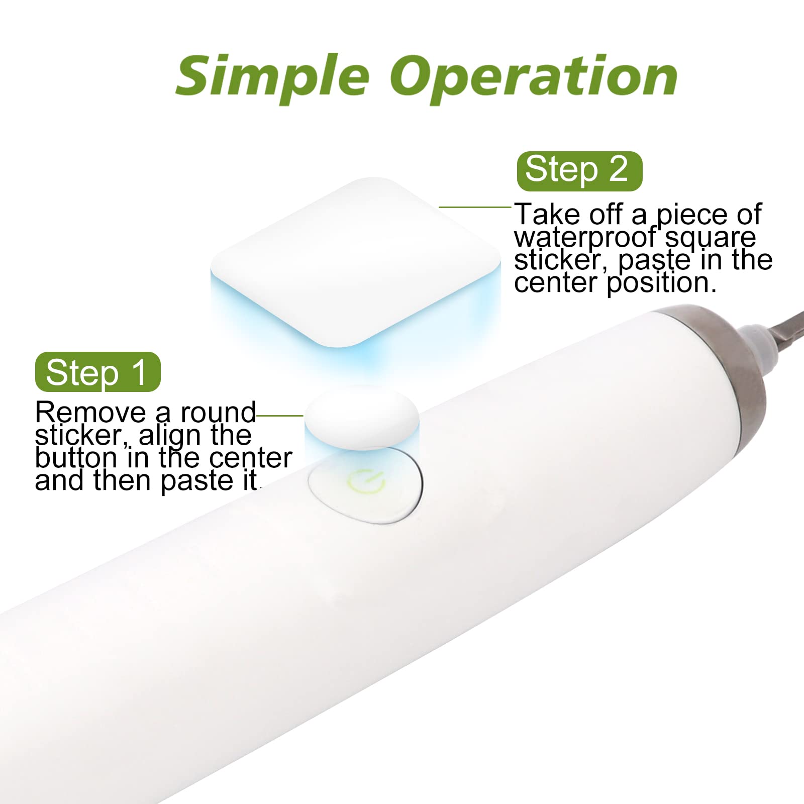 Kuflant 3PCS Power Button Waterproof Replacement Parts Compatible with Philips Sonicare Electric Toothbrush All Series Waterproof Stickers Handle Button Cover Button Label Pieces Part