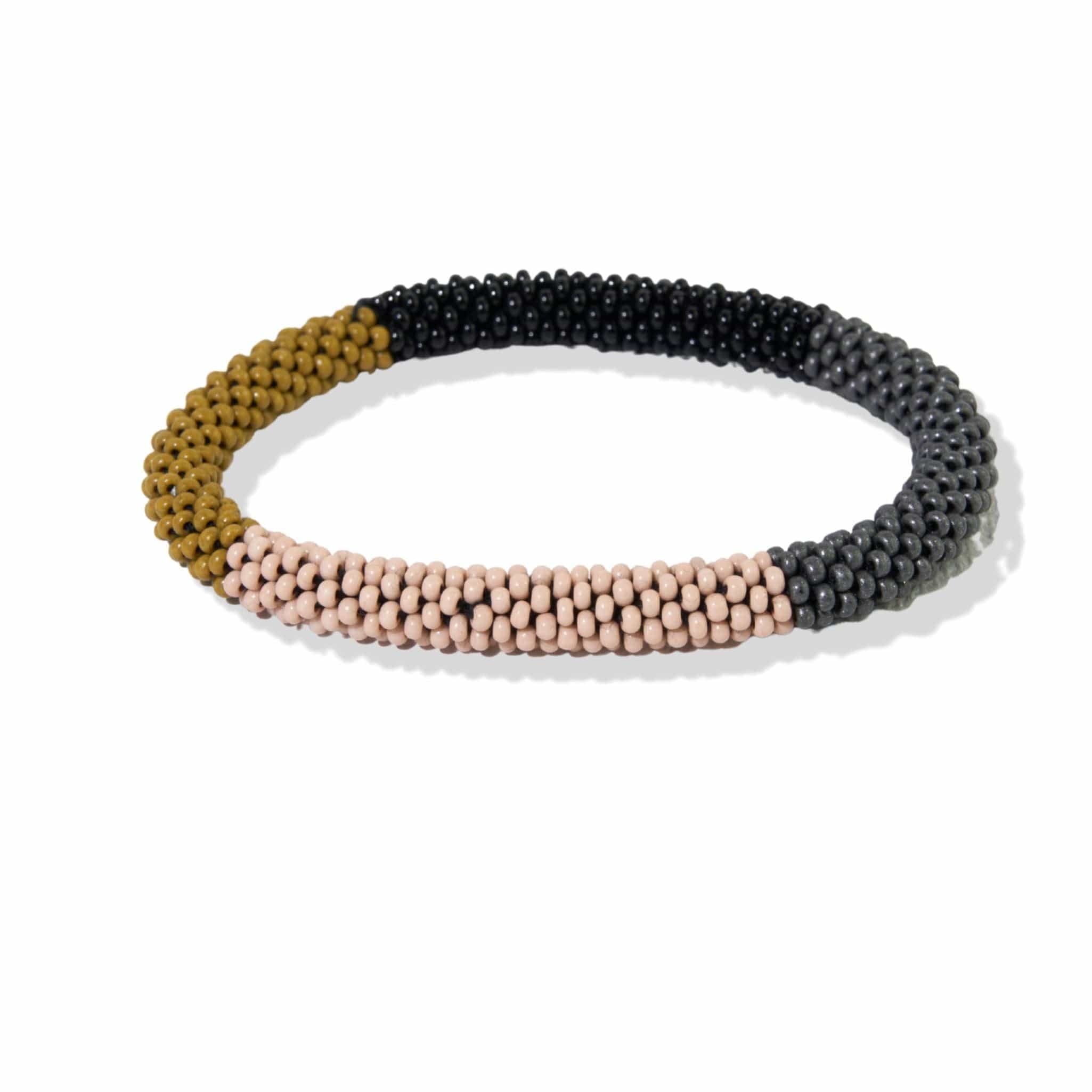 INK + ALLOY Grey Pink Citron Color Block Slide And Stack Bracelet Handmade Jewelry for the Modern Bohemian
