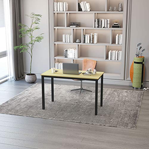 FSTAR 47" Writing Desk Sturdy Home Office Desk Modern Simple Design Computer Desk Writing Table for Home Office Large Space Workstation Metal Frame (47", Oak)