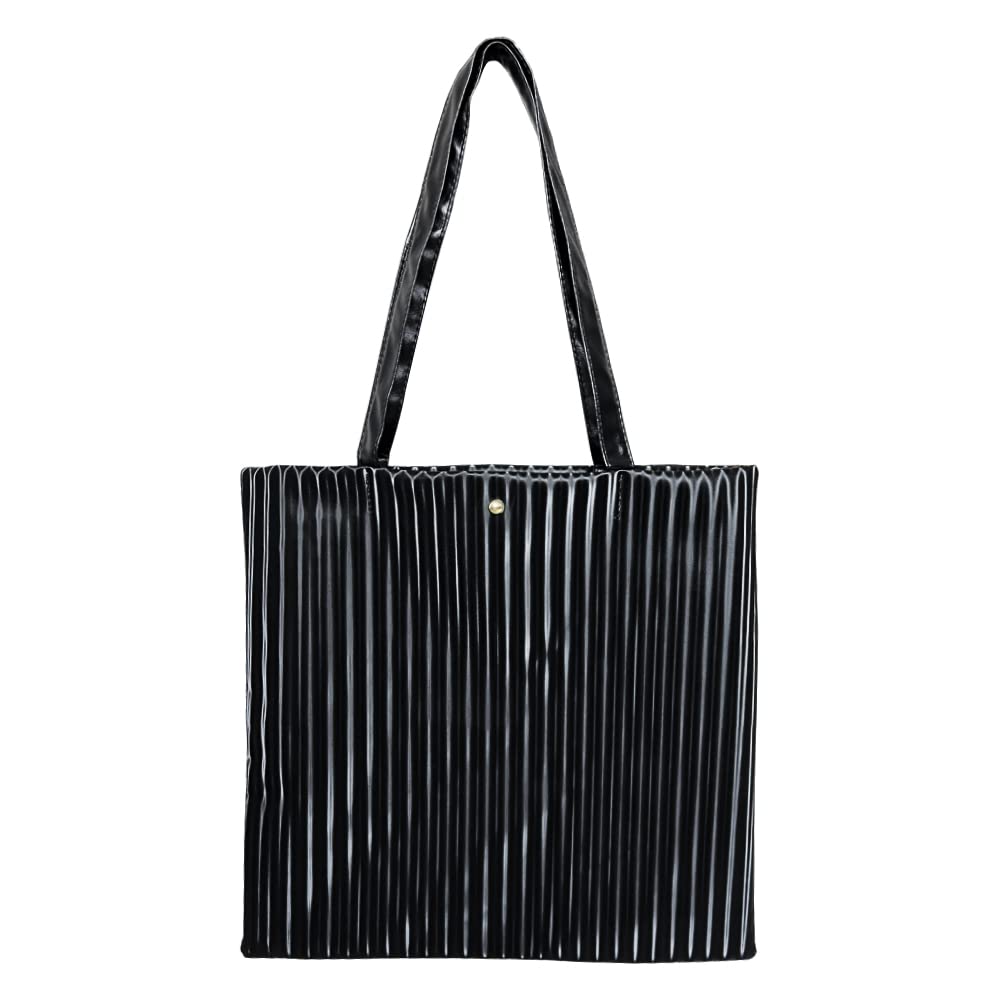 JOYART Women's Tote Bag PU Leather Fashion Shoulder Bag for Office, Gift for Mother,Girlfriend-Black