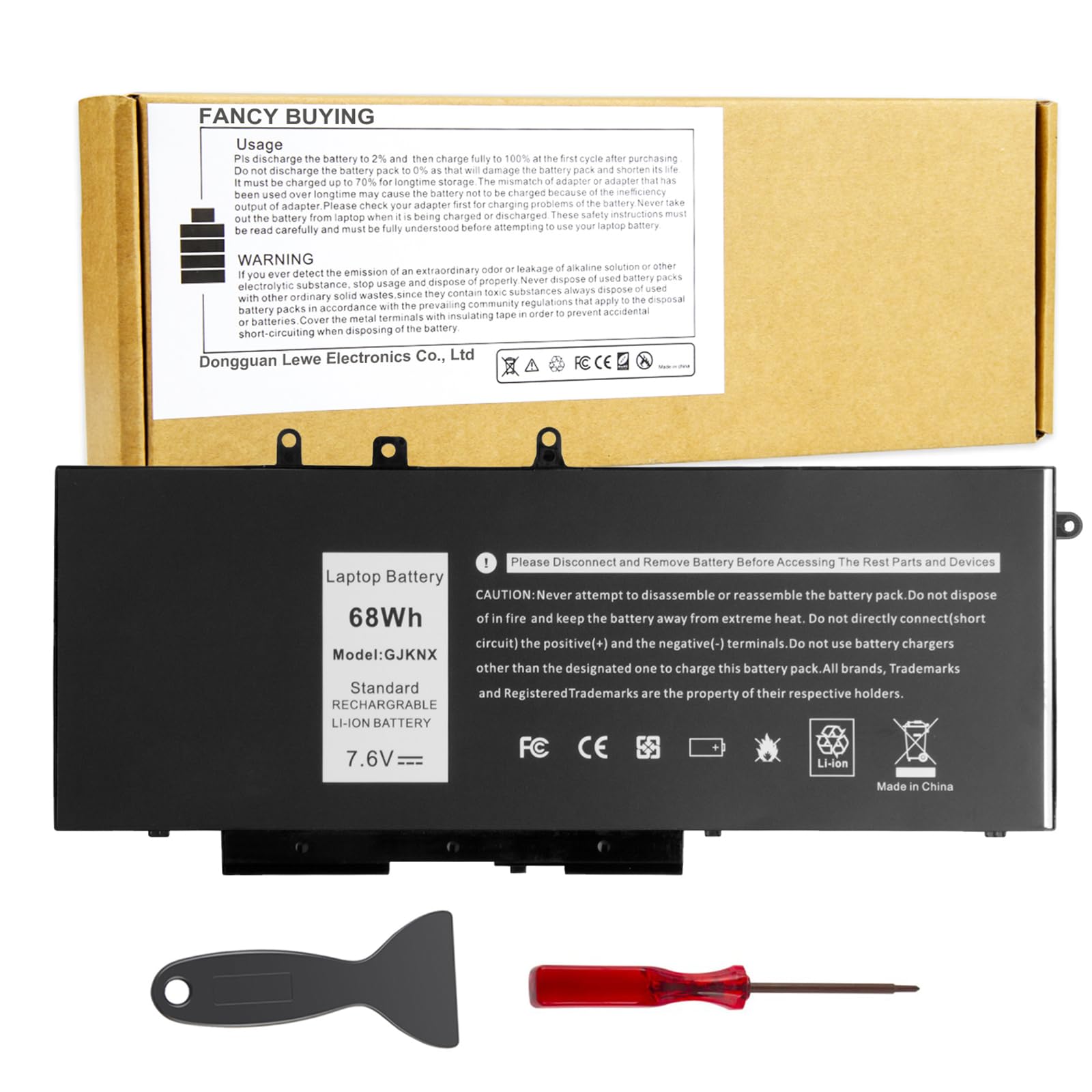 Fancy Buying 68W GJKNX Laptop Battery for Dell Latitude 5480 5580 5280 5288 5290 5488 5490 5491 5495 5590 5591 E5480 E5580 E5490 E5590 Precision 15 3520 3530 DY9NT 0DY9NT GD1JP 0GD1JP 5YHR4 451-BBZG