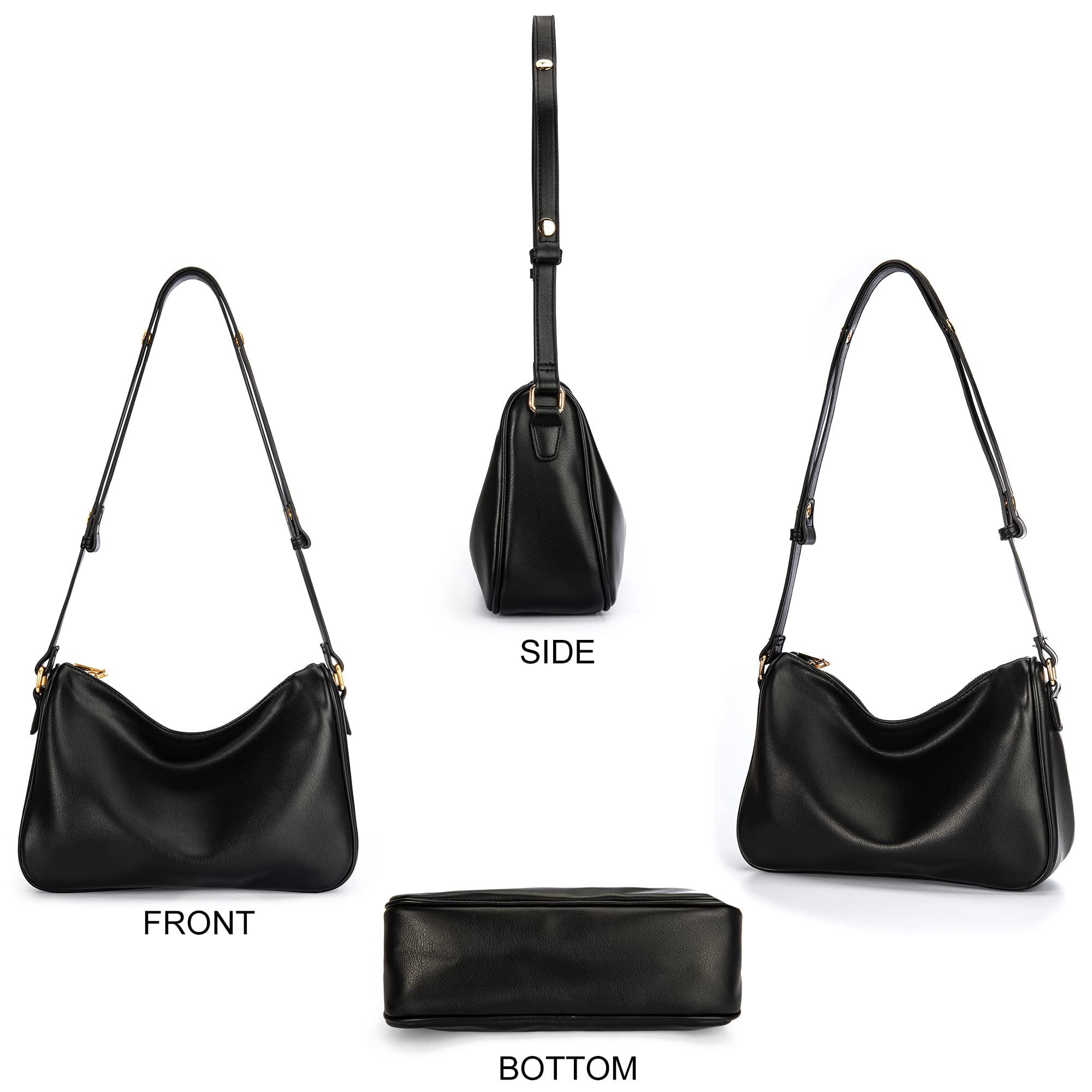 Montana West Large Shoulder Bag for Women Leather Crossbody Bag Classic Handbag & Purse MWC-120BK, Black