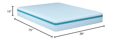 Simmons Blue Dream Gel Memory Foam Mattress: 10'' Medium Firmness Twin Size Mattress - Pressure Relief, Motion Separation, CertiPUR-US Certified - Single Bed in a Box