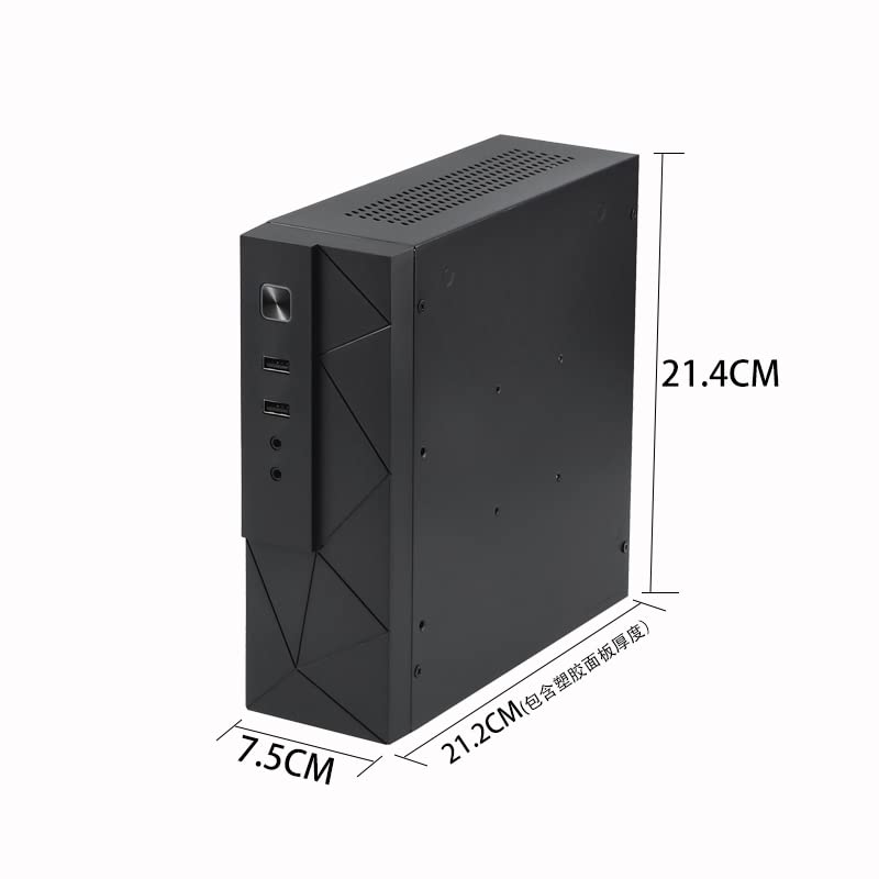 Goodisory MX01 SECC Fanless Mini ITX HTPC Chassis with 3.5" Hard Drive Bay and Vertical Stand Foot (Black)