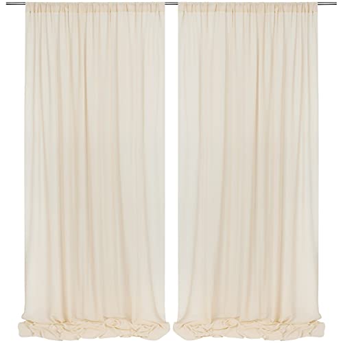 WENMER Champagne Chiffon Wedding Backdrop Curtain 60 x 120In Wedding Backdrop Arch Drapes Chiffon Background Curtains for Photography Home Wedding Stage Reception Decoration Party, 2 Panels