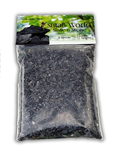 Natural Slate Stone - Less Than 1/8 inch Slate Gravel for Miniature or Fairy Garden, Aquarium, Model Railroad & Wargaming 8oz