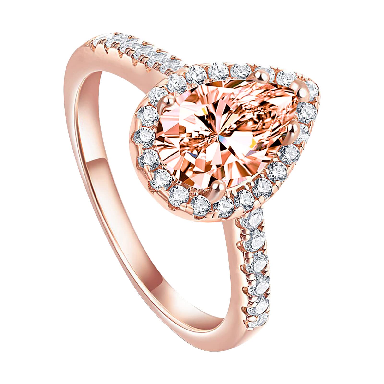 Luxury Round Cut Zircons Ring for Women Full Diamond Dazzling Ring Engagement Wedding Rings Jewelry