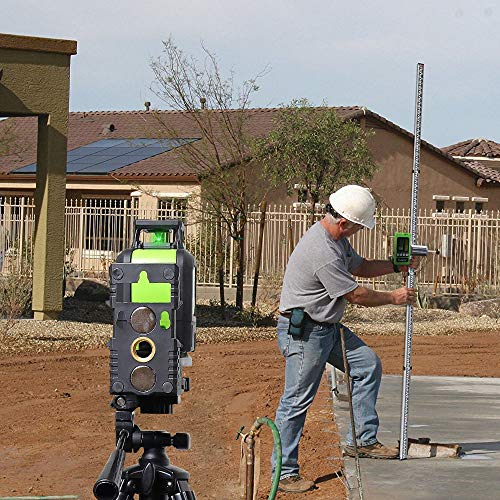 Huepar LR-5RG Laser Detector for Laser Level - Green and Red Beam Receiver for Use with Pulsing Line Lasers, Two-Sided Back-lit LCD Displays, Automatic Shut-Off Timer, Clamp Included