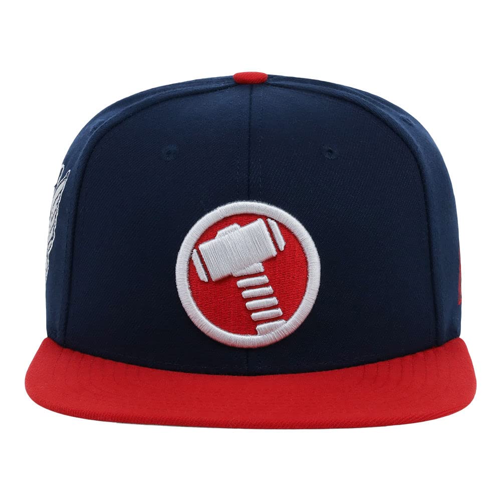 Marvel Thor Adult Fashion Adjustable Snapback Flat Bill Cap dkgry/red