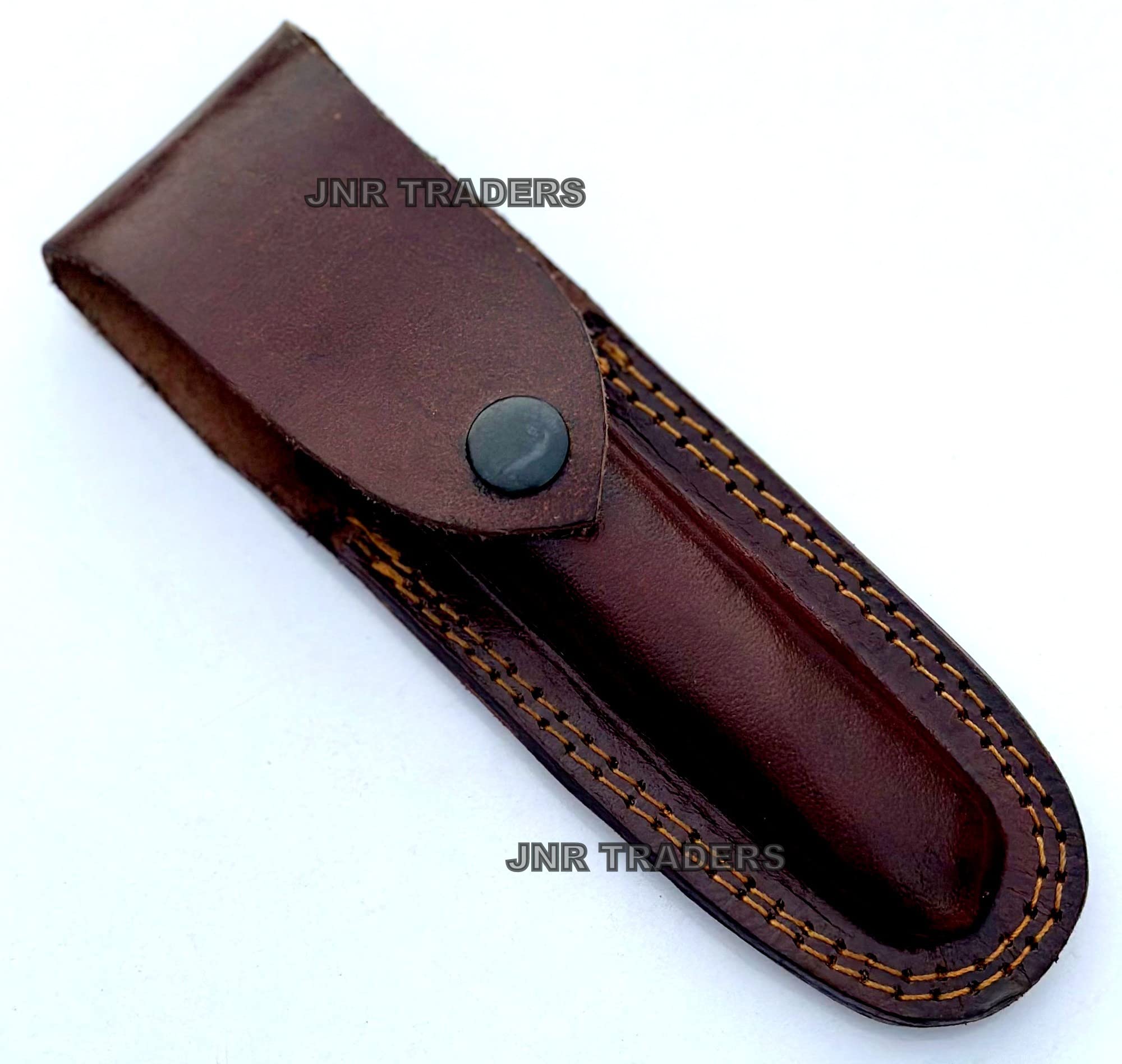 JNR Traders Handmade Full Tang Tri Edge Knife Damascus Steel Cyclone Knife 6 Inch Twist Blade Spiraling Knife with Leather Sheath 3743