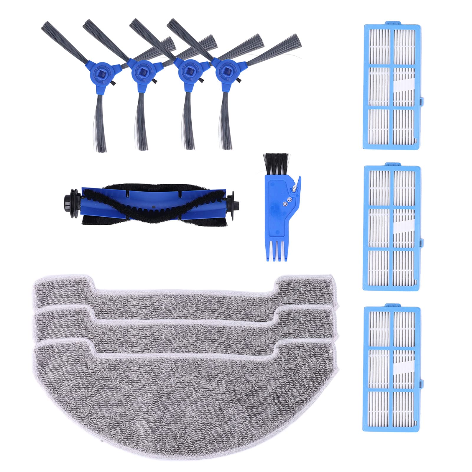 LIULDASHUN Robot Vacuum Cleaner Accessories, Robotic Vacuum Cleaner Kit with Side Brush, Robot Vacuum Cleaner Replacement Parts Rag Filter Main Brush Suitabl
