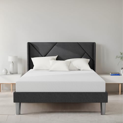 Fangflower Platform Bed Frames,Queen Bed Frame with Headboard, Storage Drawers, Strong Wood Slats Support, Noise-Free/No Box Spring Needed/Easy Assembly