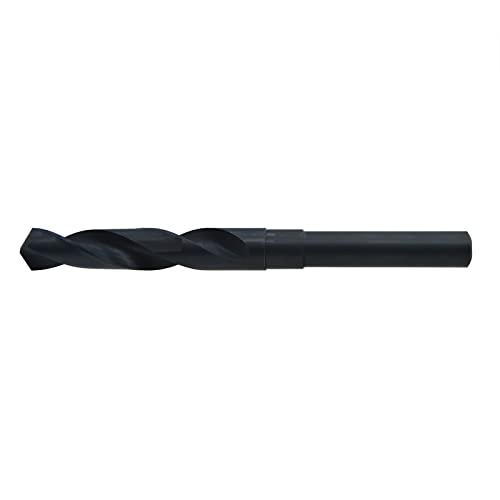 MAXTOOL 45/64" Silver and Deming Drill Bits HSS M2 S & D Drill Bits Prentice Twist Drills Black Oxide 1/2" Reduced Shank 6" OAL; SD02B00R045
