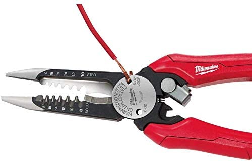 Milwaukee 48-22-3079 6-In-One Combination Wire Stripping and Reaming Pliers for Electricians, 2 Pack