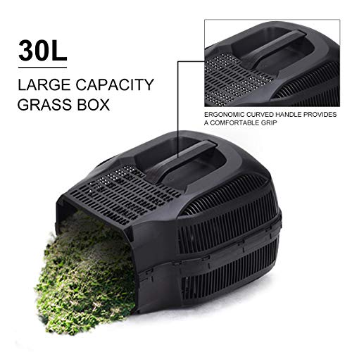 UIIAIOUIAIO Electric Lawn Mower, 14 Inch 12 Amp with Grass Bag and Height Adjustment for Green Lawns. Foldable Handle and Push Corded Design(Green)