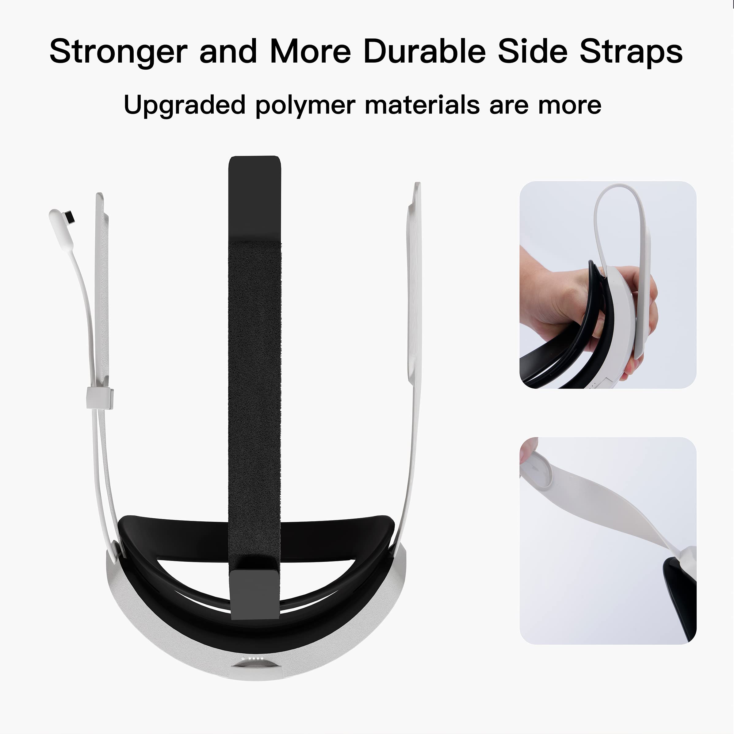 Fanluoqi with Battery Elite Strap, Compatible with Quest 2, Fast Charging,6000mA Power to Extend 7 Hours of Playback Time, Adjustable Head Strap to Enhance VR Wearing Comfort