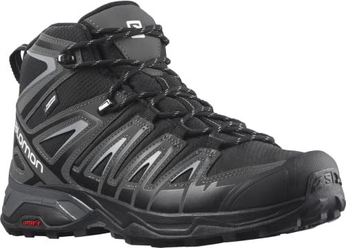Salomon Men's X Ultra Pioneer Climasalomon Waterproof Climbing Shoe, Black/Magnet/Monument, 12