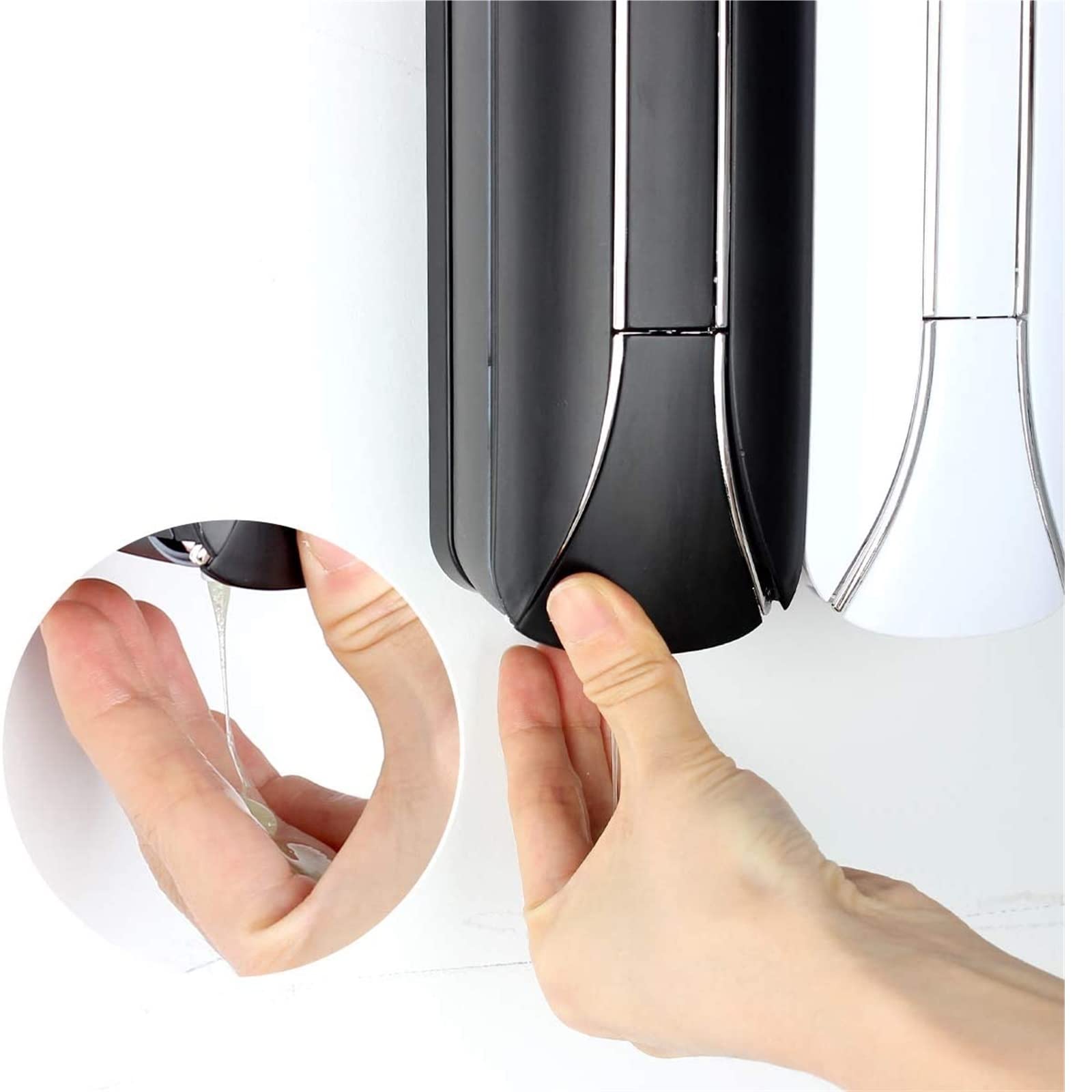 FEEGAR Bathroom Liquid Soap Dispenser Wall Mounted for Kitchen Shower Shampoo Bottle Hand Soap Dispenser (Color : White)