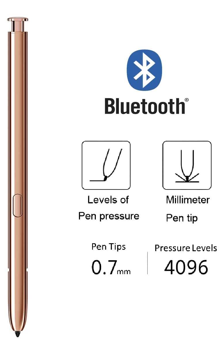 Note 20 Ultra S Pen (WithBluetooth) Replacement Stylus for Samsung Galaxy Note 20 & Note 20 Ultra All Versions Touch Pen with 5xTips/Nibs (Bronze)