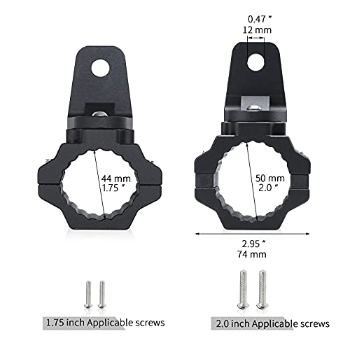 UTV Whip Mount, 2 pcs UTV Light Flag Mounts - Solid Heavy Duty Whip Light Mounting Bracket for Off-Road, Aluminium Alloy - 360° Rotating Flag Hole - Fits Perfect on 1.75" to 2" Roll Cage of UTV SXS
