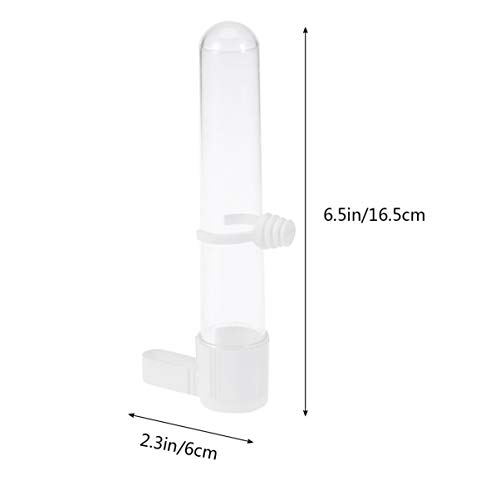 UKCOCO Bird Food Water Dispenser- Bird Feeder Automatic Hanging Bird Parrot Feeding Cup, Clear Bird Cage Feeder Cage Accessories for Finch Parakeet Small Bird 65ML (Random Color)