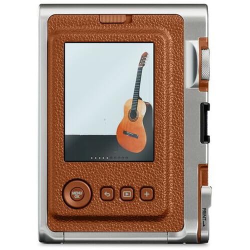Fujifilm INSTAX Mini EVO Hybrid Instant Camera (Brown) Bundle, Includes: 60 INSTAX Mini Film (60 Exposures), SanDisk 32GB MicroSDHC Memory Card and More (5 Items)
