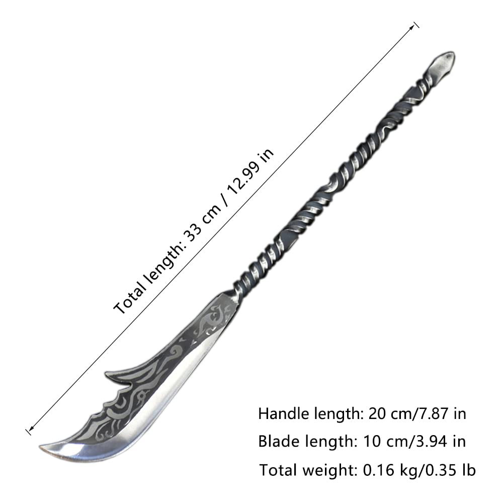 lkjad Knife Tea Set Cutting Small and Portable Sharp Collectibles Metal Stainless Steel Guan Gong Knife