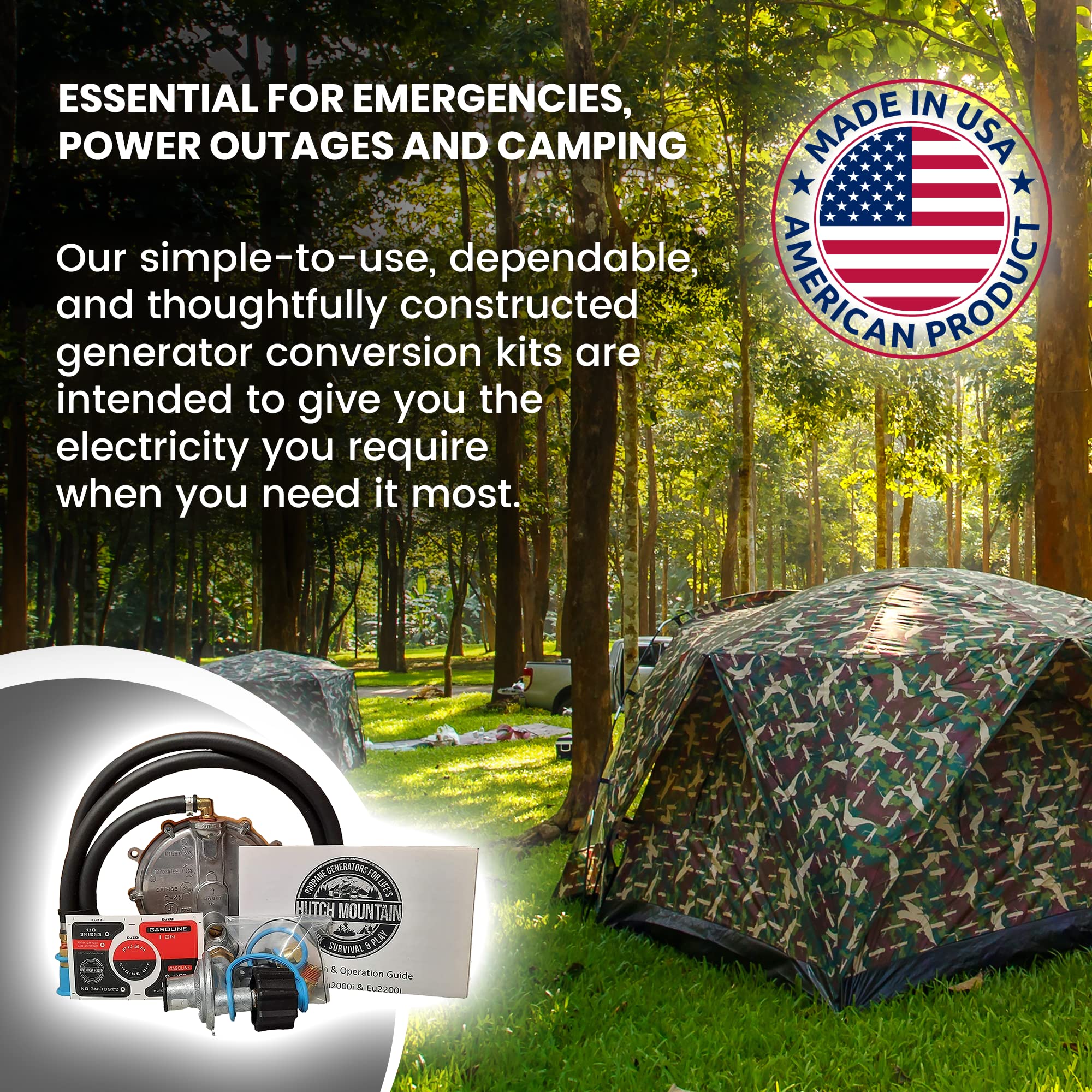 Hutch Mountain Generator Propane Conversion Kit- Trifuel Generator Conversion Kit for Propane, Gasoline & Natural Gas, Backup Generator for Home, Generator Conversion Kit Compatible with Honda Eu2000i