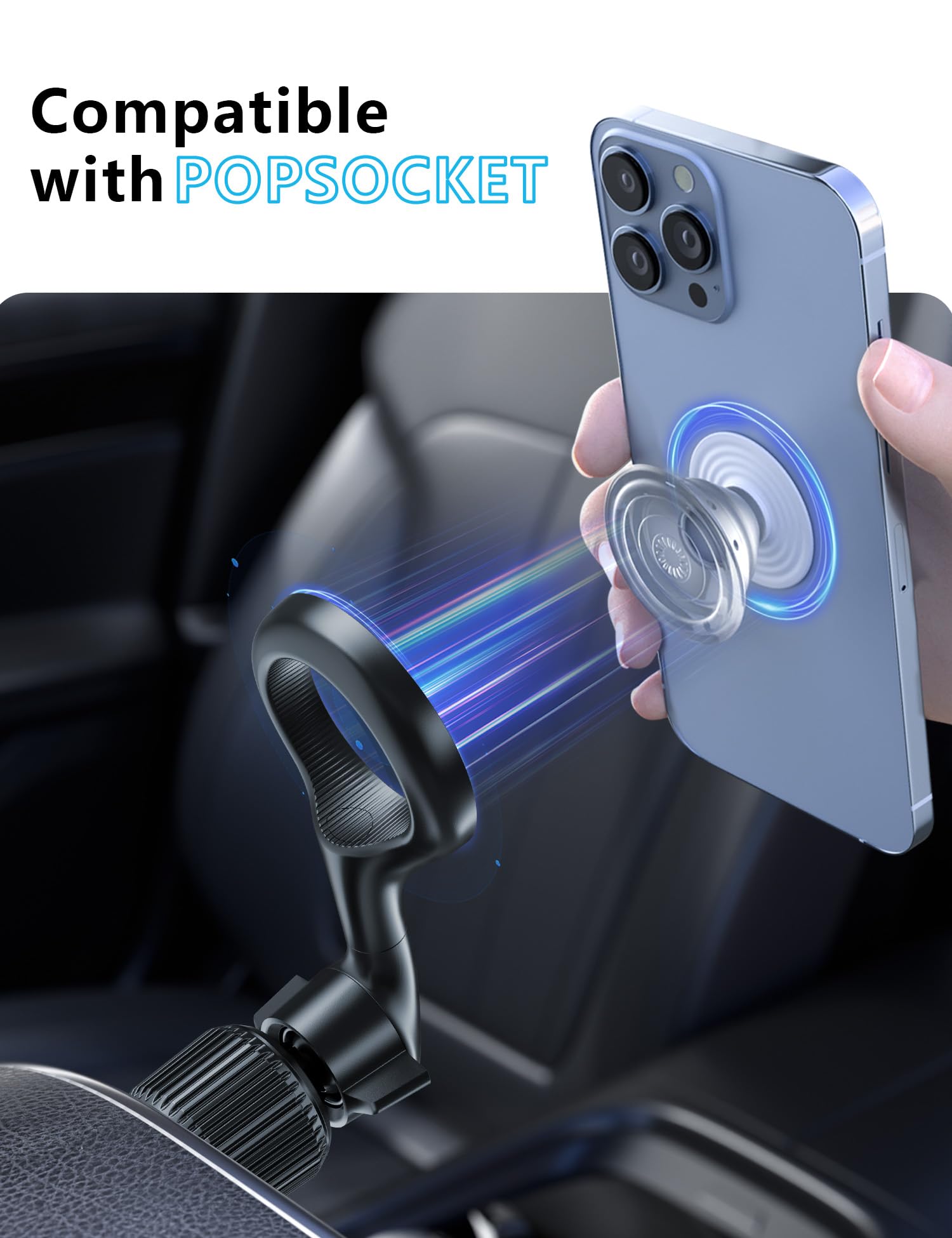 Holdersafe Fits Magsafe Car Mount for iPhone: [20 Powerful Magnets] Magnetic Air Vent Phone Holder [1080° Adjustable] Compatible iPhone 15 14 13 12 Pro Plus Max Mini & MagSafe Case & All Cell Phones