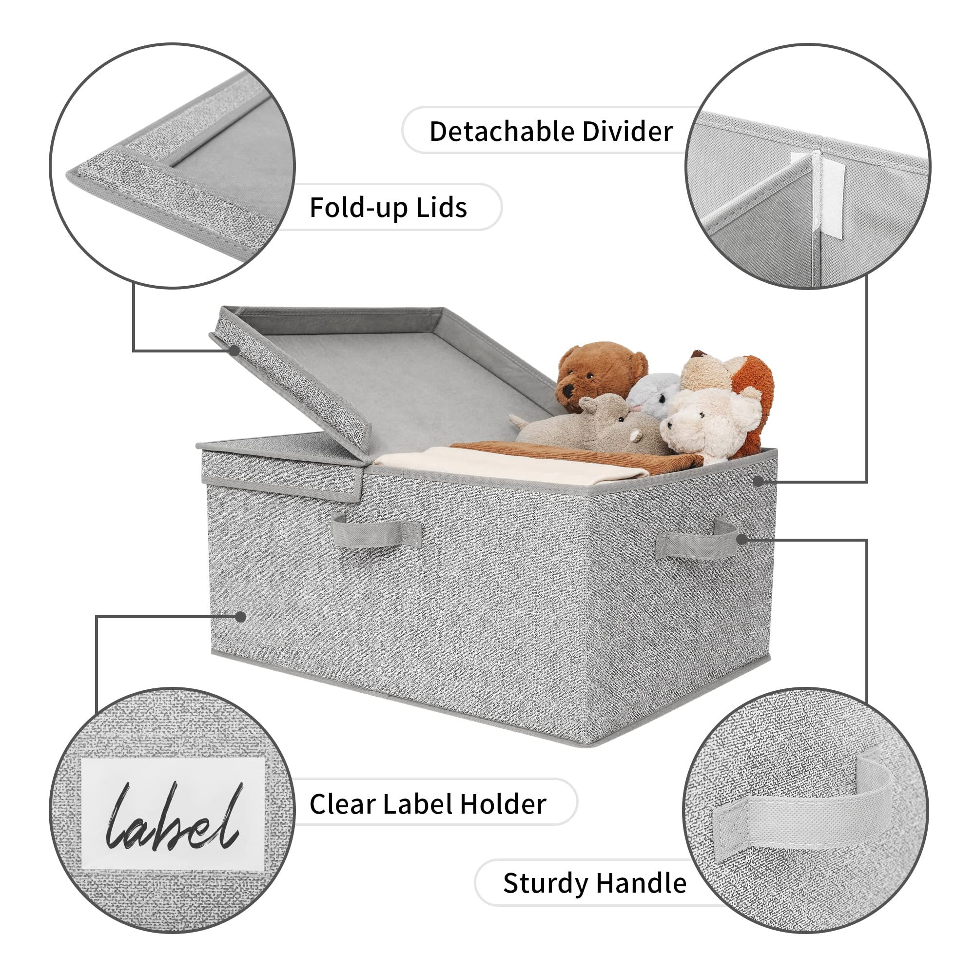 GRANNY SAYS Bundle of 3-Pack Trapezoid Storage Bins & 1-Pack Extra Large Rectangle Storage Bin