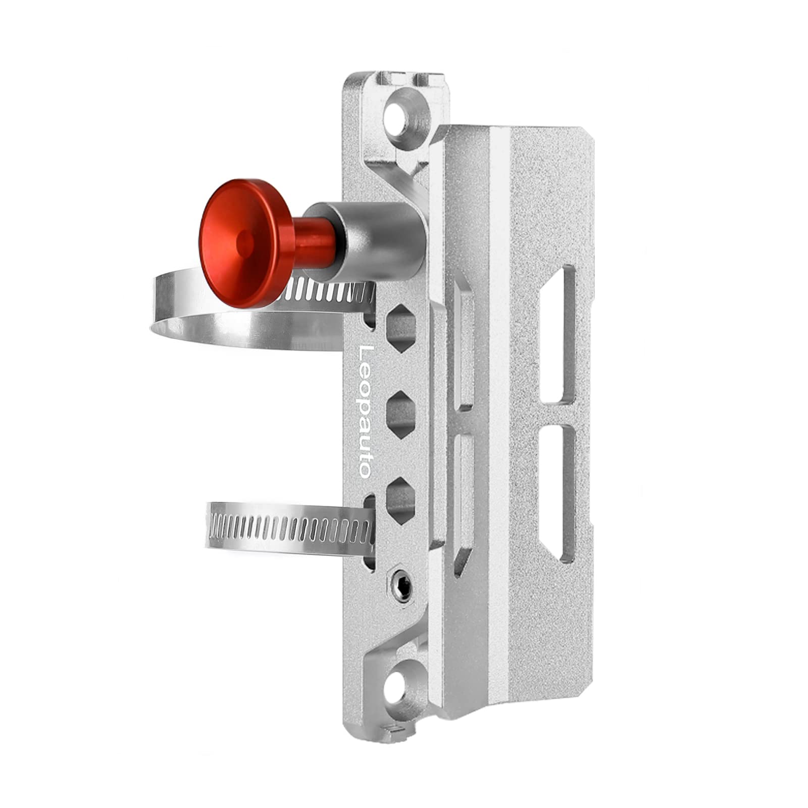 Leopauto Vehicle Fire Extinguisher Mount Bracket, Aluminum Adjustable Quick Release Roll Bar Fire Extinguisher Bottle Mount with 8 Clamps, Compatible with Jeep Wrangler JK TJ Rubicon UTV, Silver