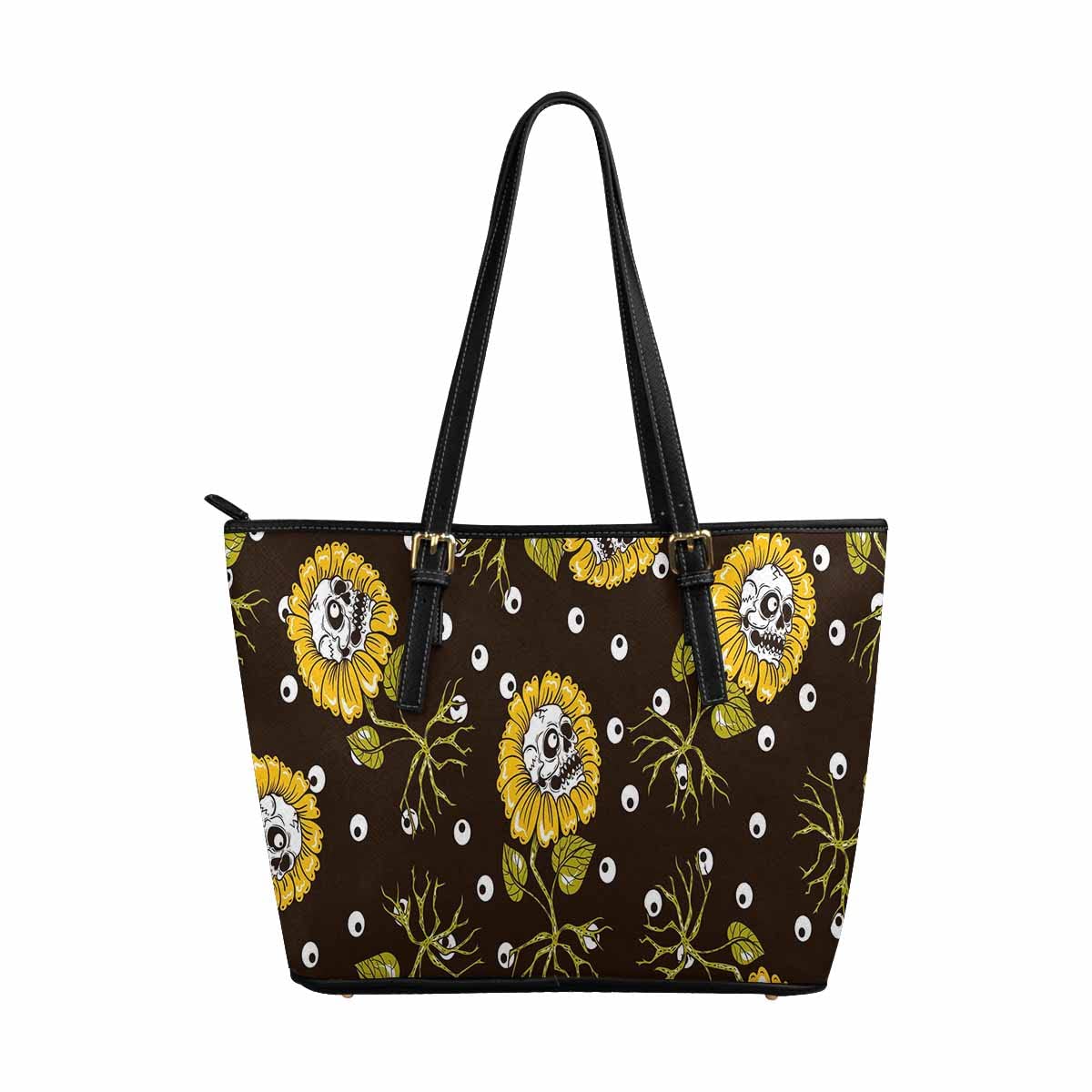 InterestPrint Top Handle HandBags Shoulder Bags Tote Bags Purse Sun-Flower Skulls