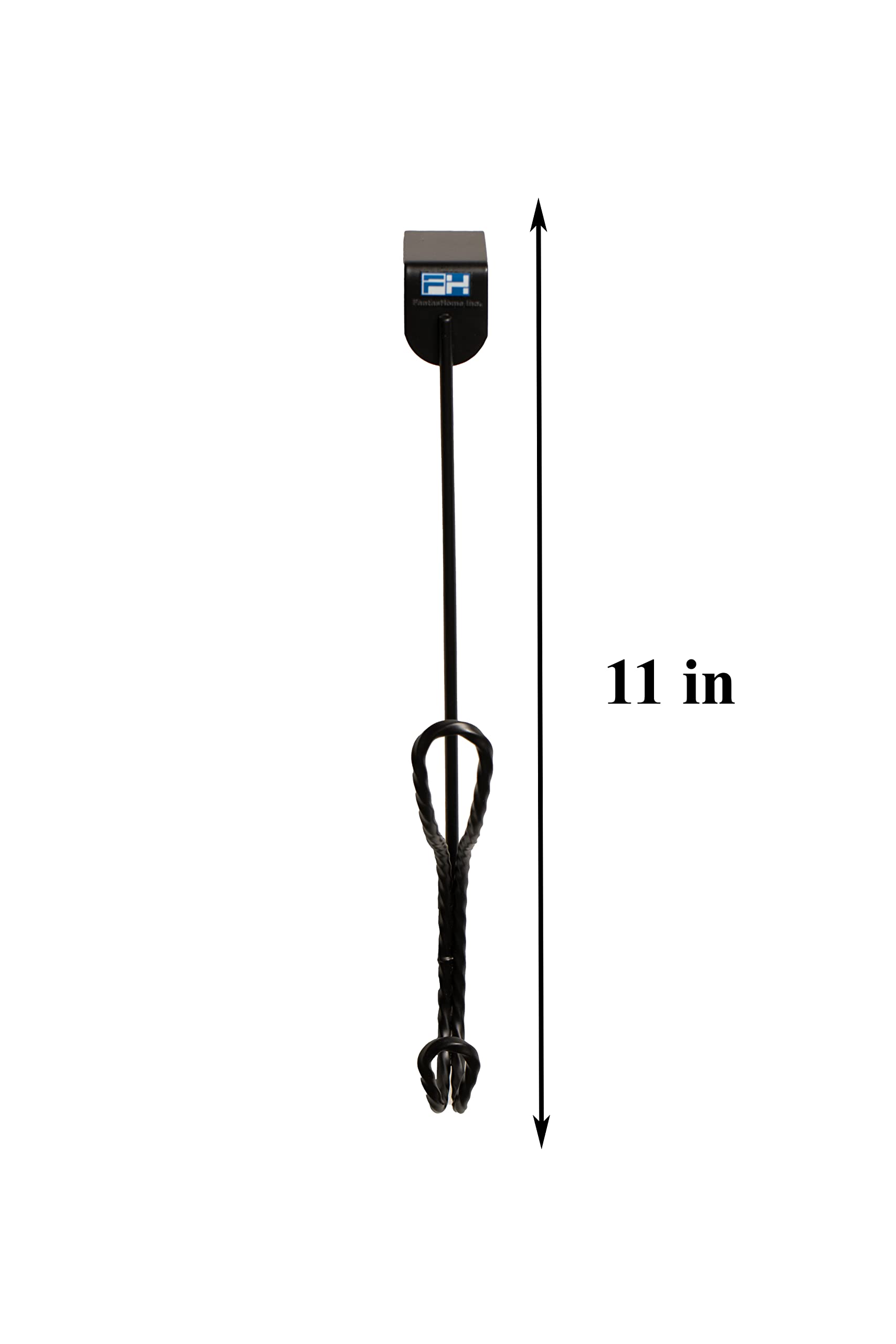 FantasHome Over The Door Hook Rack with 2 Hooks - Twisted Design (Black)