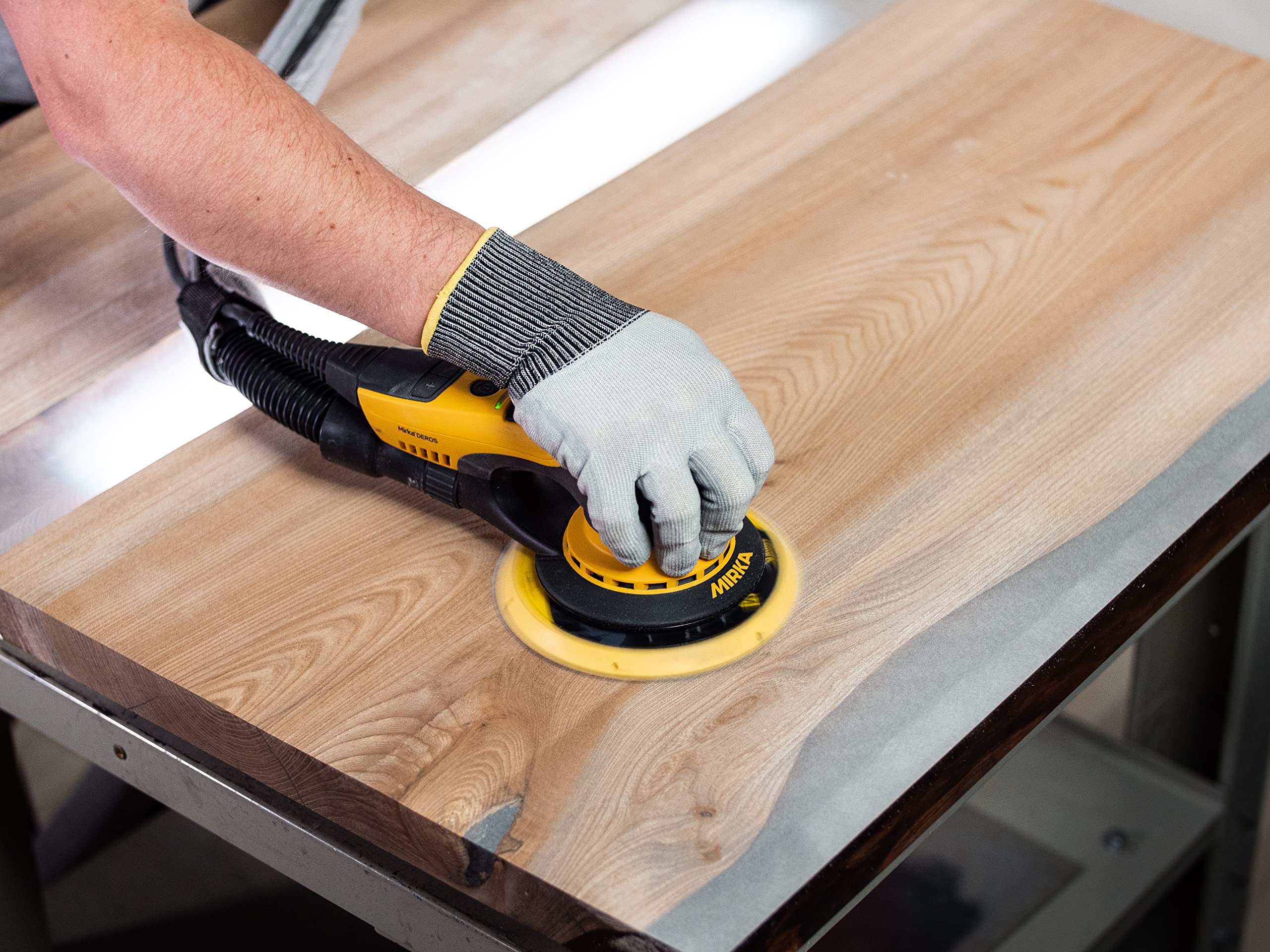 Mirka MID62520CAUS Direct Electric Random Orbital Sander, 6-Inch, Yellow, Black