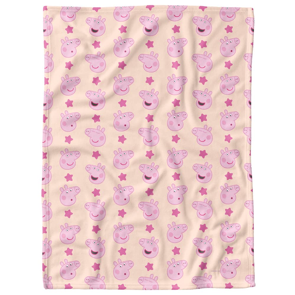 LOGOVISION Peppa Pig Lightweight Baby Blanket, 30"X40", Peppa Face Pattern Unisex for Infants Girls & Boys