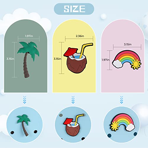 Matalde Rubber Beach Bag Accessories Charms - 3" Beach Charm Accessories for Rubber Beach Totes with 0.5'' dia Holes