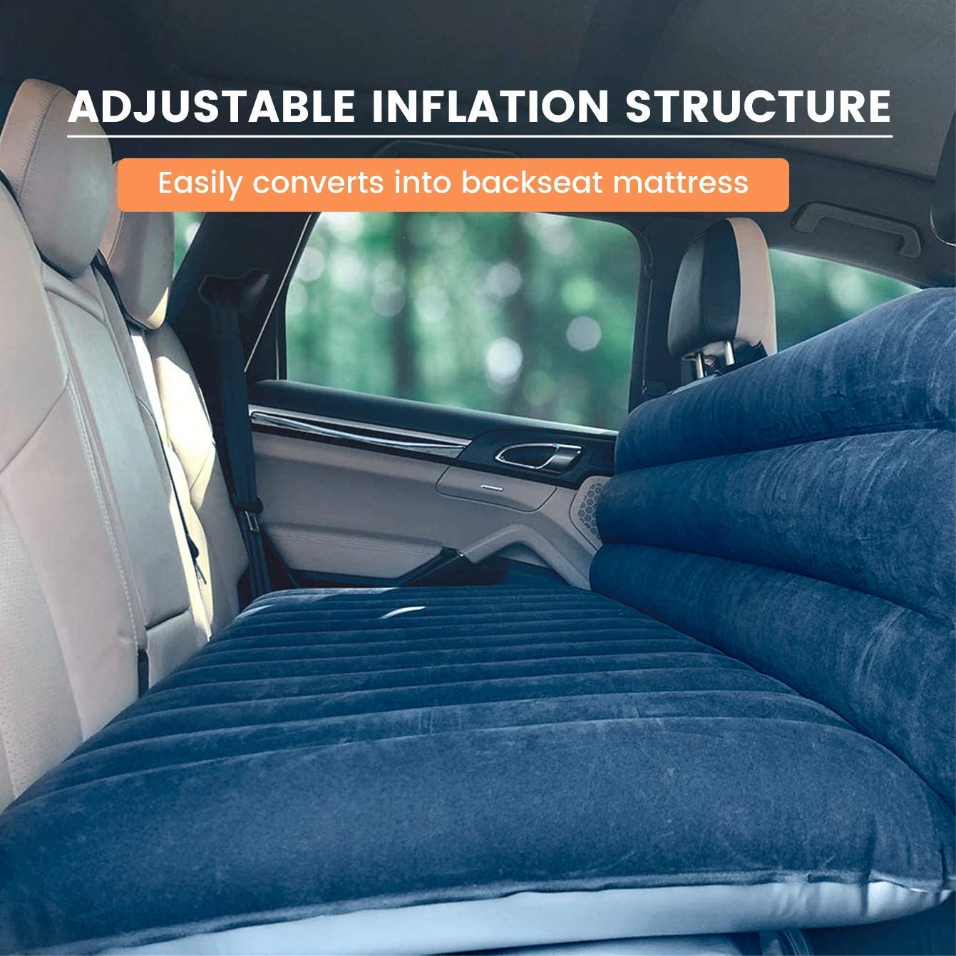 Farasla Inflatable SUV Air Mattress with Inflatable Pillows, Storage Bag, Electric Pump, Repair Kits
