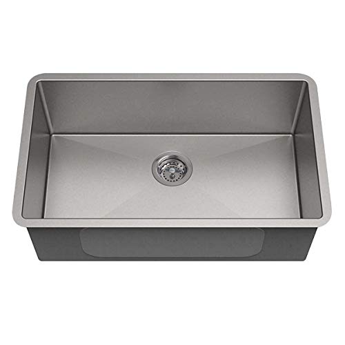 Hydro Master Kitchen Sink Basket Strainer Standard Drains(3-1/2 Inch),Durable Stainless Steel with Rubber Stopper for Kitchen Sinks