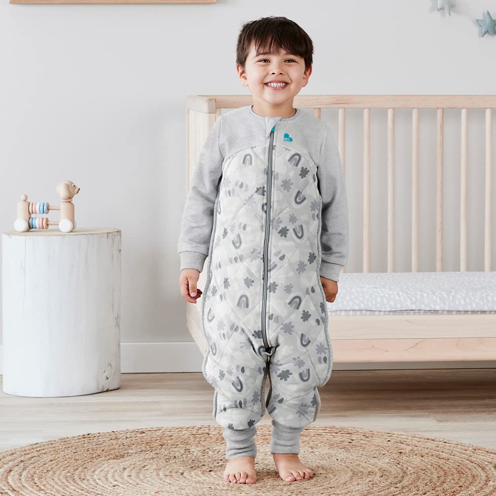 Love to Dream Organic Merino Wool Warm Toddler Sleep Suit (24-36 Mo), Super Soft Temp Regulating Sleeping Sack, 2.5TOG Warm Wearable Blanket, Gray
