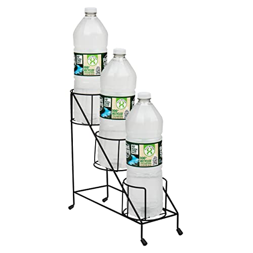 Mind Reader Alloy Collection, 3-Compartment Graduated Bottle Stand, Countertop Organizer, Metal, 4.25" L x 14" W x 10.75" H, Black