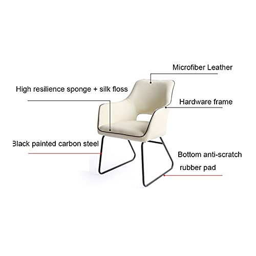 EviKoo Ergonomic Home Office Chair, Artificial Leather Office Desk Chair with Sponge Flling, Task Executive Chair Desk Chairs (Color : White,Transparent,Brown)